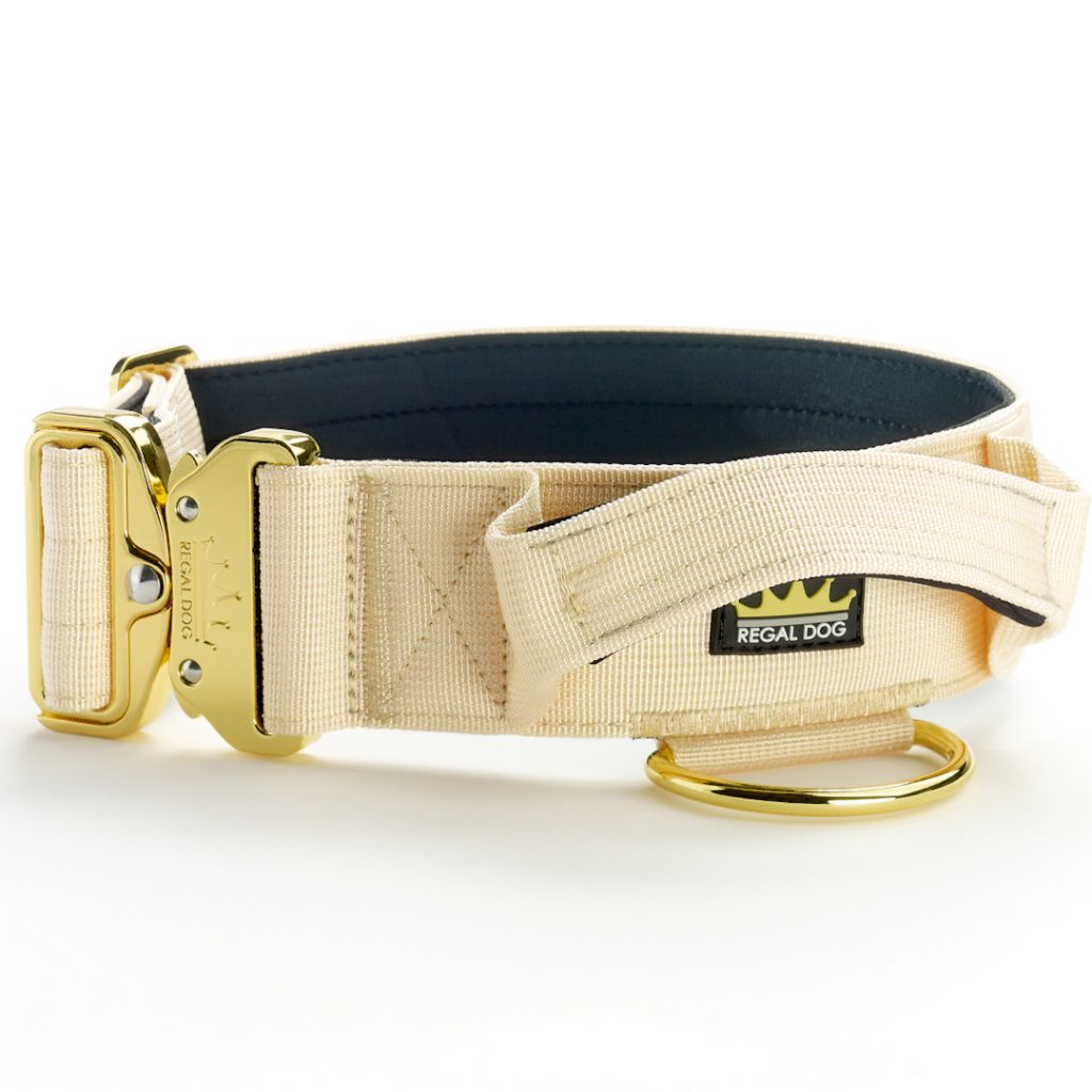 Cream - Gold Series Collar (5cm) - Premium Tactical Dog Collars