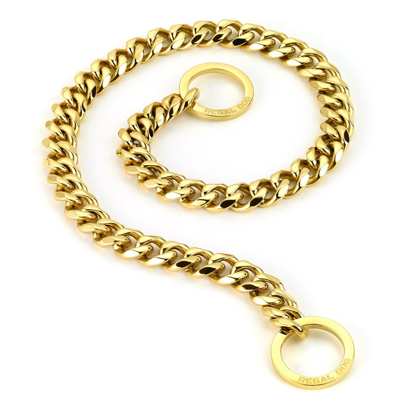 Gold Chain Dog Collar - Regal Dog - Big Dog Chains UK